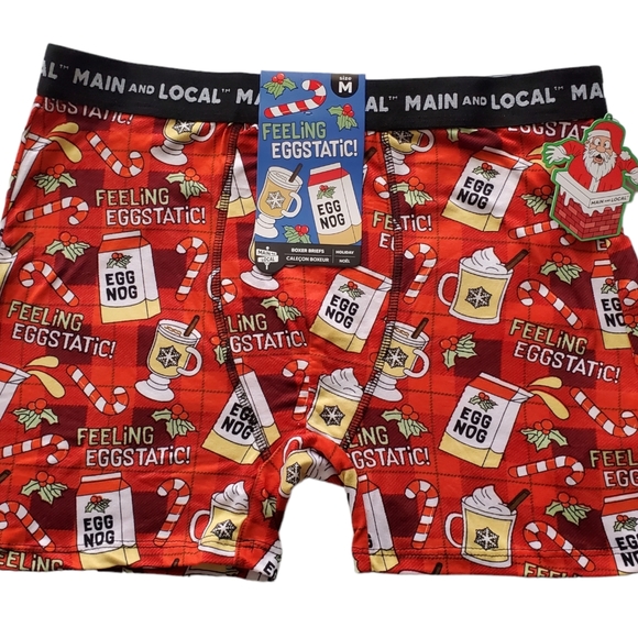 Main and Local | Underwear & Socks | Holiday Egg Nog Themed Boxer ...